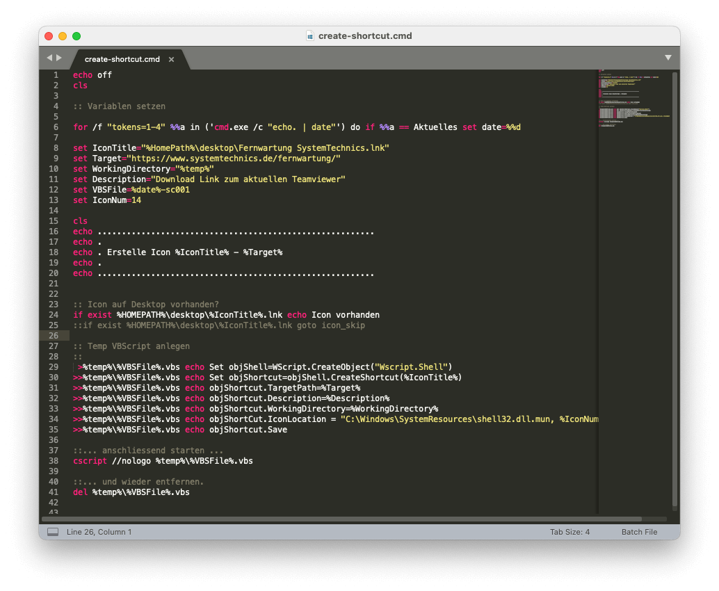 Mit CMD/VBS ein Icon auf den Desktop anlegen – SystemTechnics