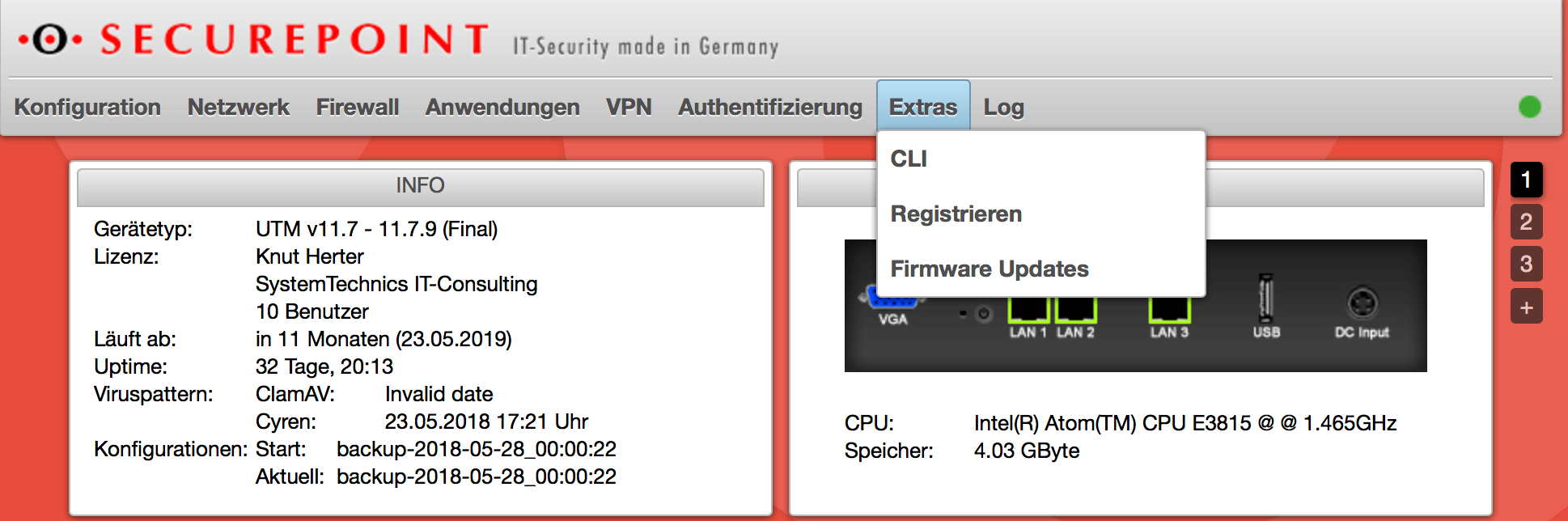 Securepoint – Erweiterte Einstellungen anzeigen lassen – SystemTechnics
